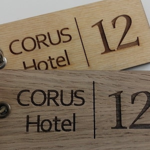 Key-tags Fobs (large) Hotel B&B Motel Personalised Engraving Name ...