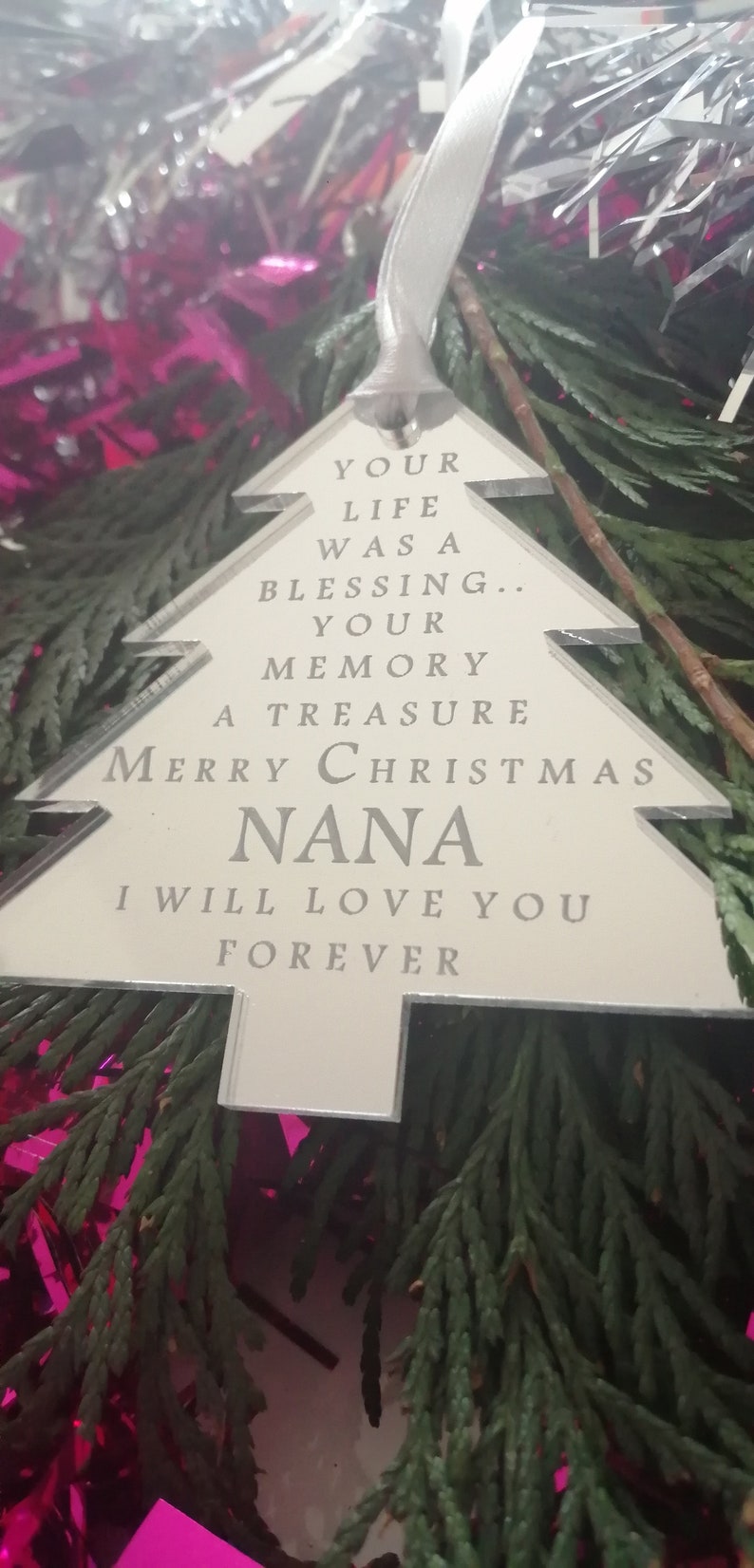 In Memory of a Loved One Hanging Christmas Tree Shaped | Etsy