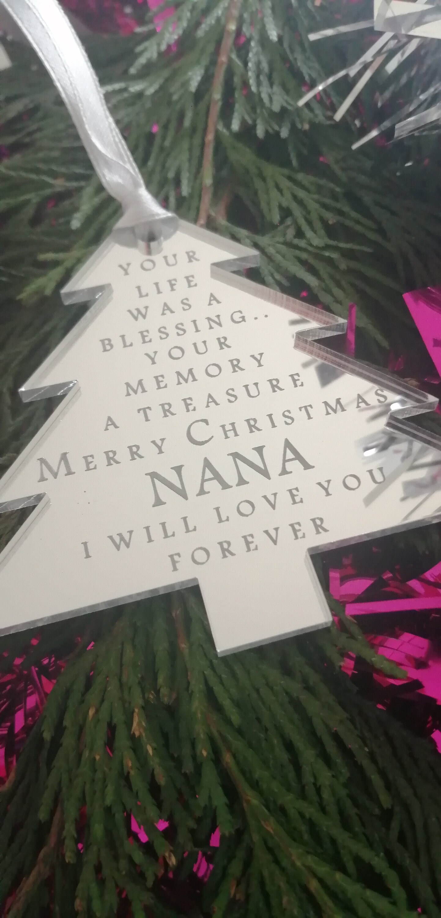 In Memory of a Loved One Hanging Christmas Tree Shaped - Etsy UK