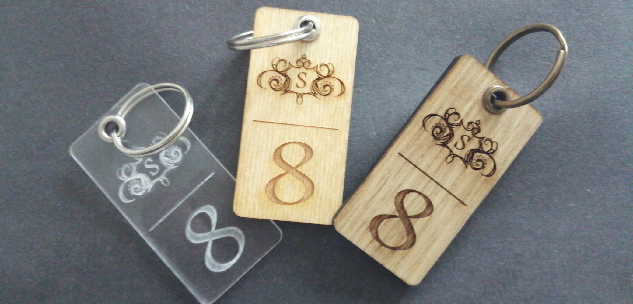 Hotel Guesthouse Key-fob Engraved With Logo & Room Number(s) Medium ...