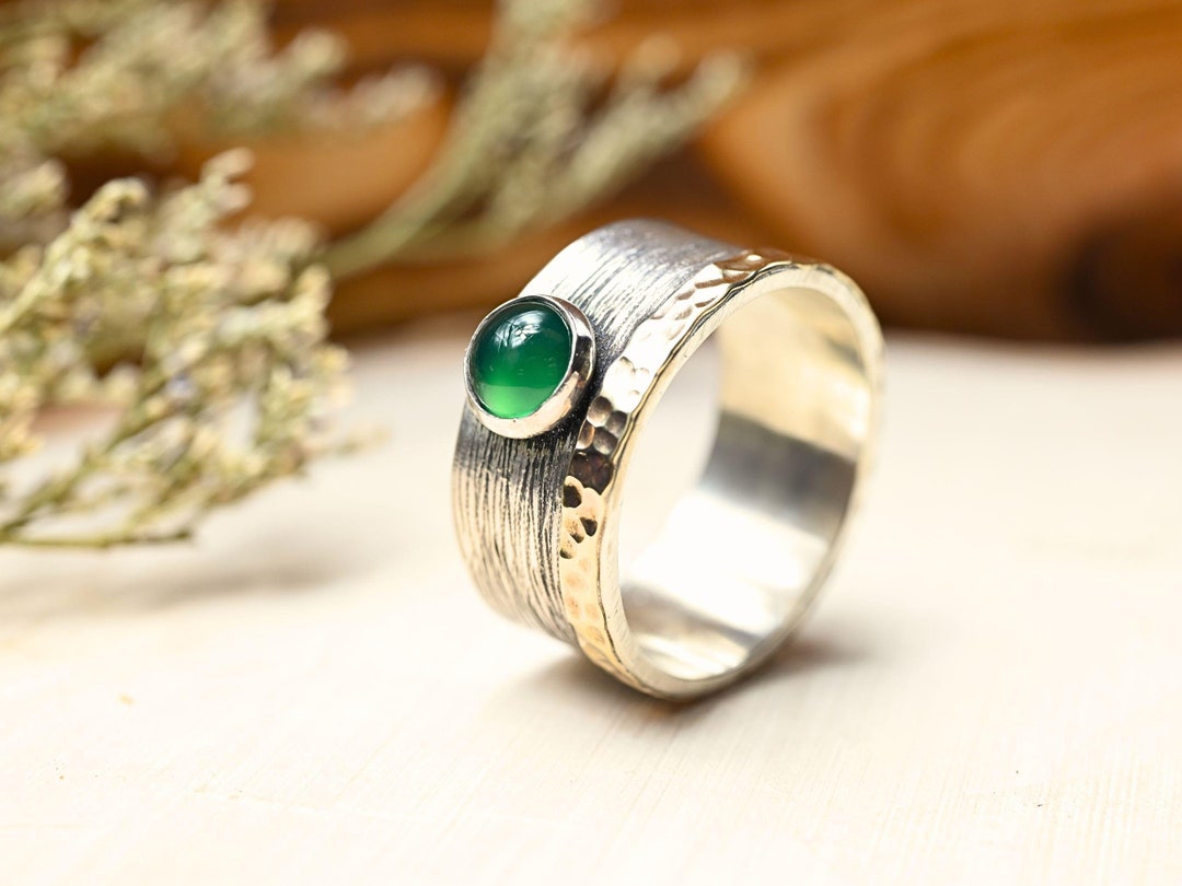 Breiter Ring Silber Mit Stein