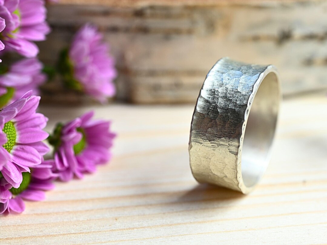 Matt Ring 925 Silver With Texture - Etsy