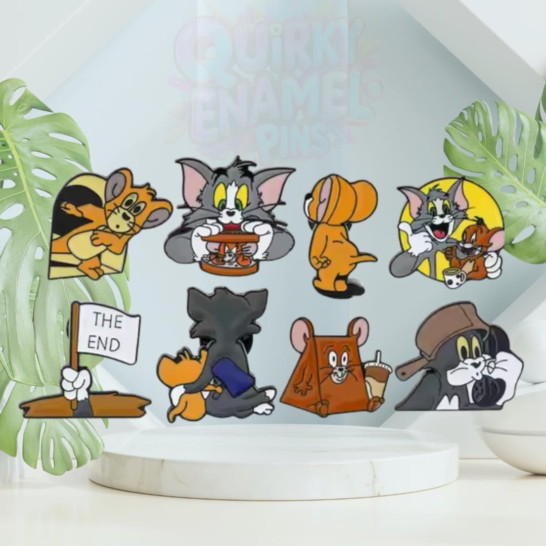 Classic Cartoon Enamel Pins | A Tom and Jerry Badge Collection - Etsy