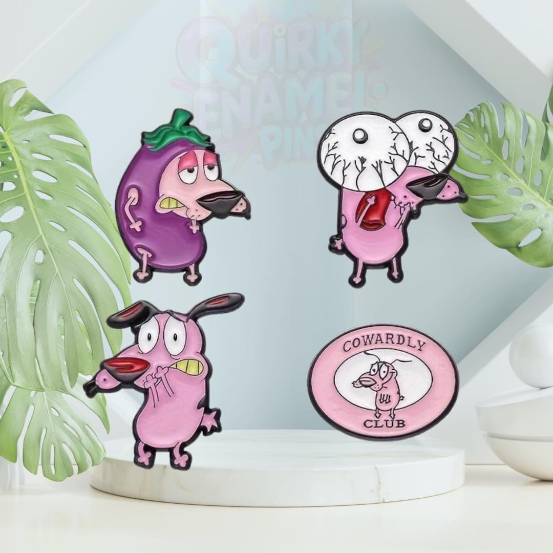 Courage the Cowardly Dog Enamel Pin - Funny Cartoon Badges - Etsy