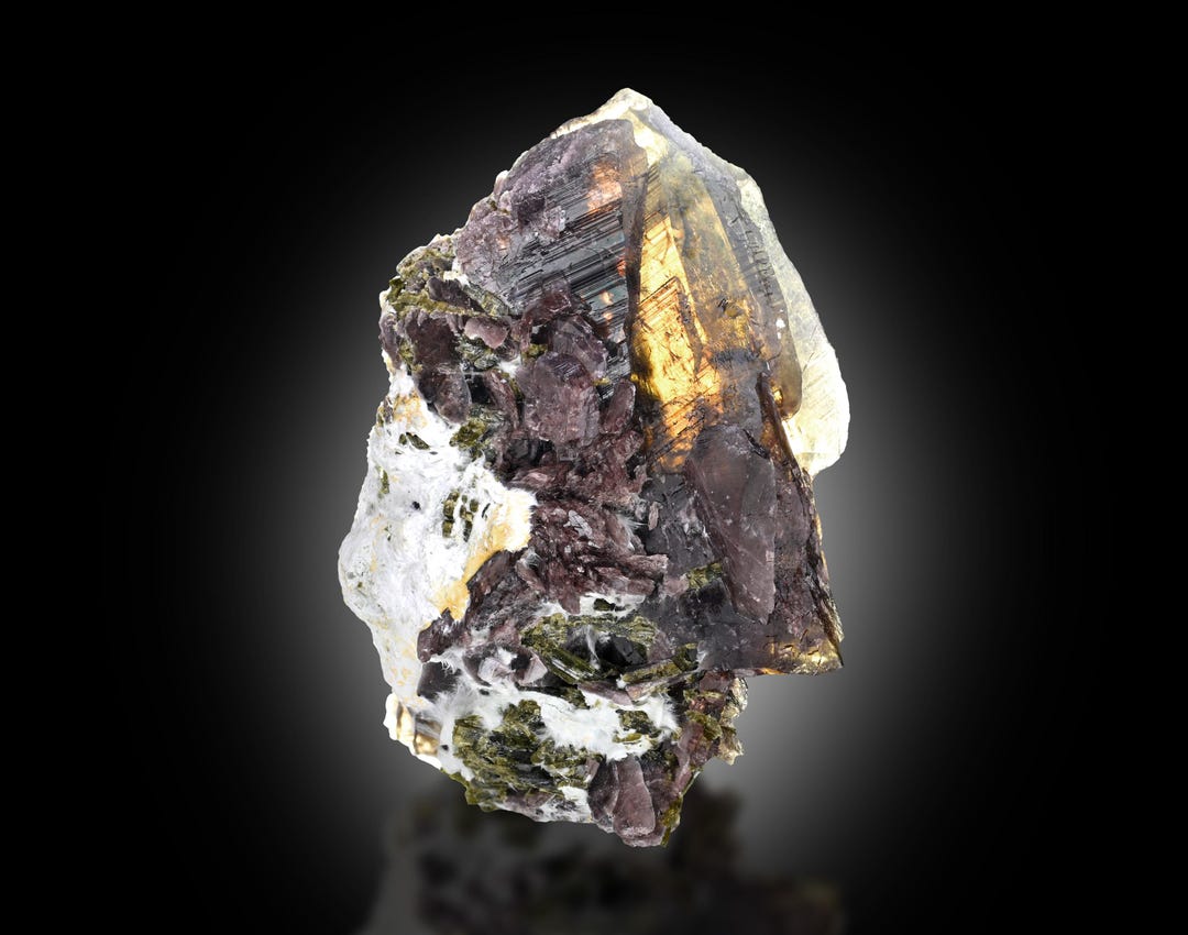 25 Grams Beautiful Axinite Natural Crystal on Matrix, 5.2 X 3.5 X 1.5 ...