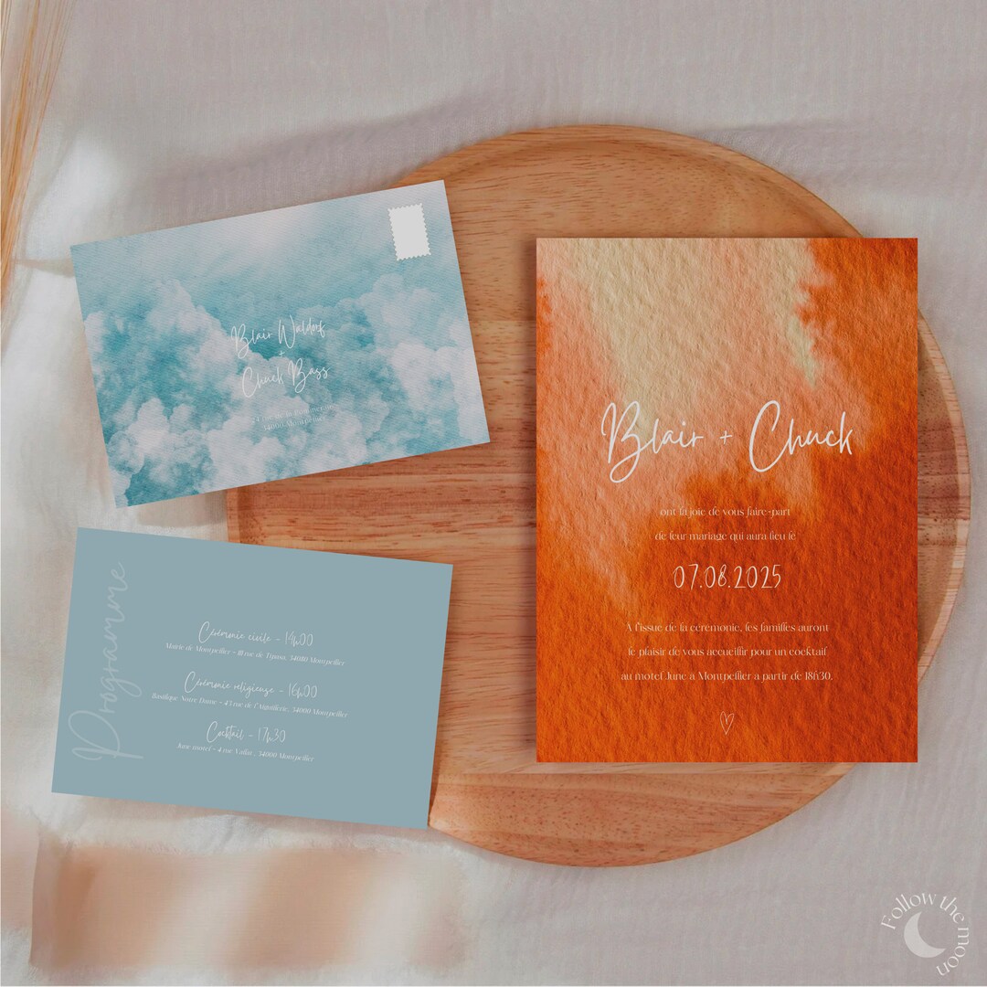 Wedding Invitation: Cloudy Collection Template to Modify - Etsy