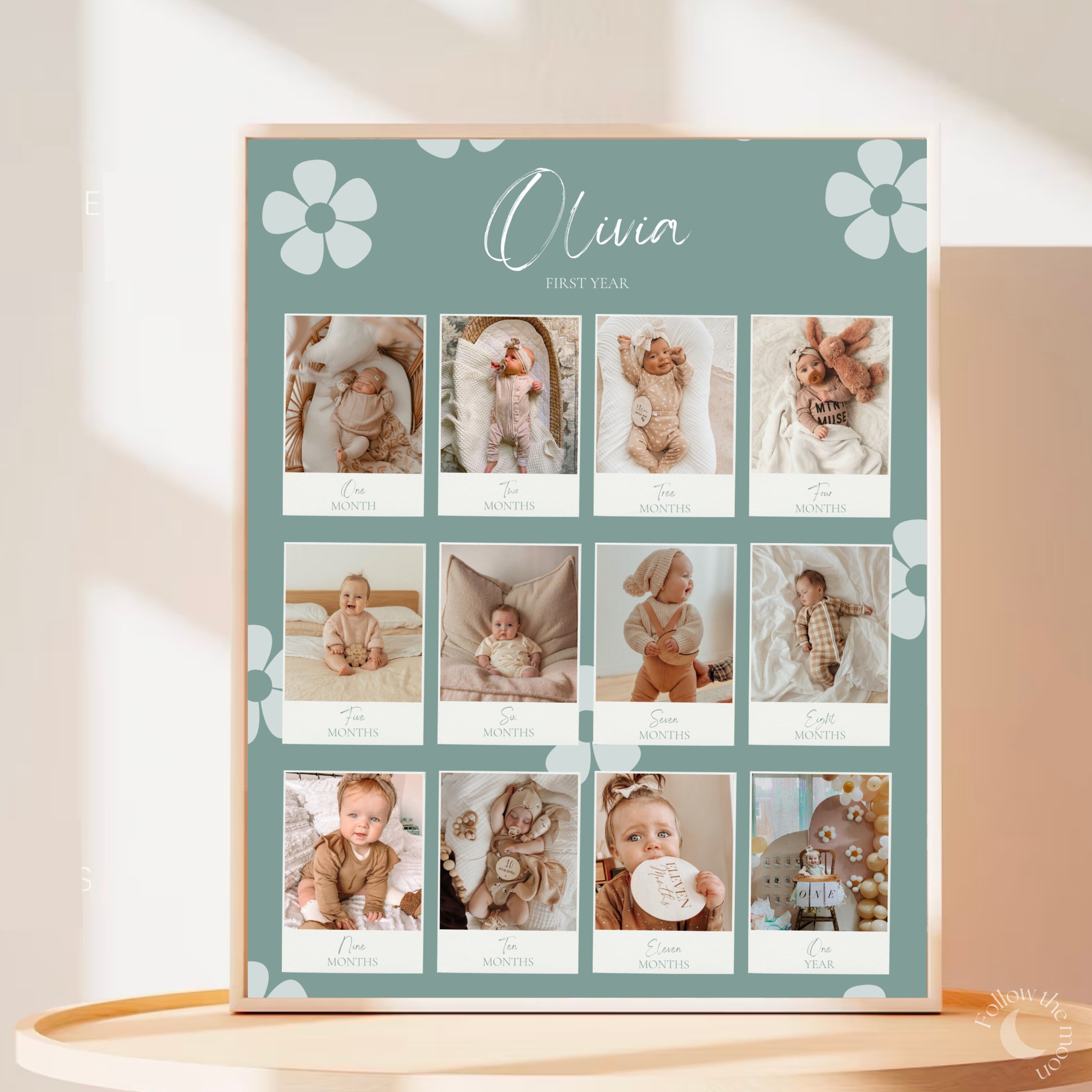 Baby's First Year Poster Canva Template 1st Birthday - Etsy