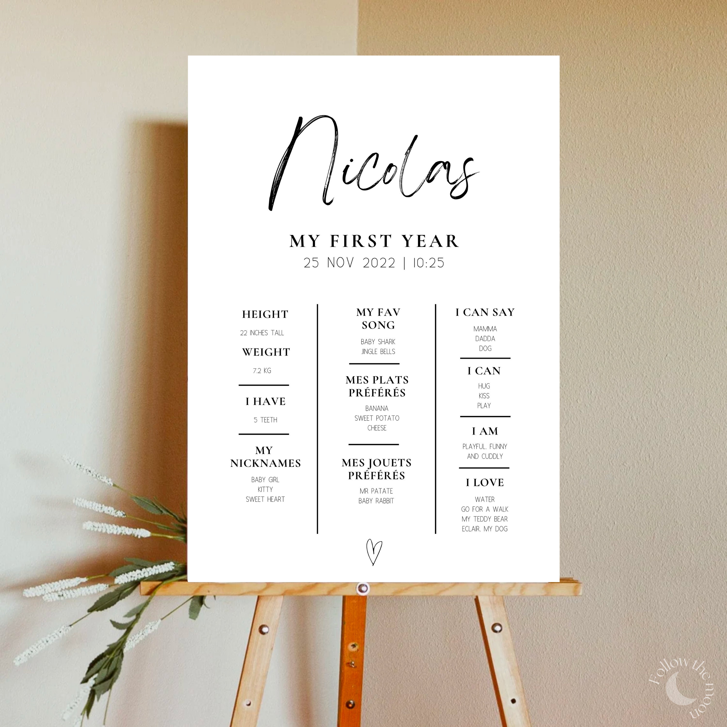Baby's First Year Poster Canva Template 1st Birthday - Etsy UK