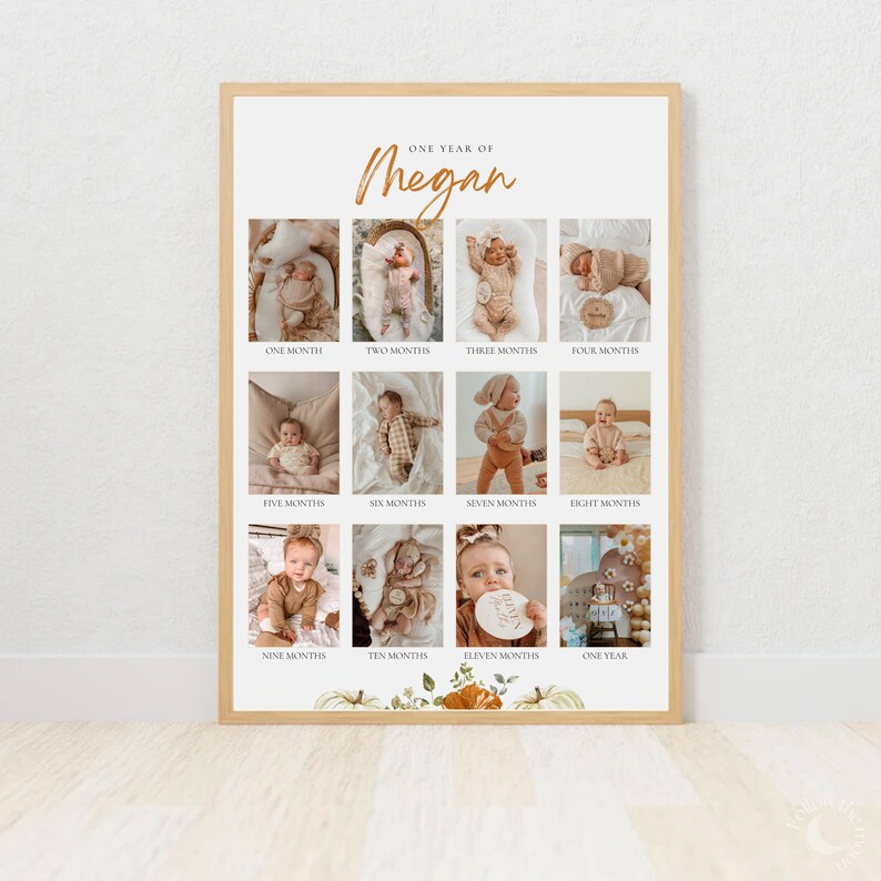 Baby's First Year Poster Canva Template 1st Birthday - Etsy