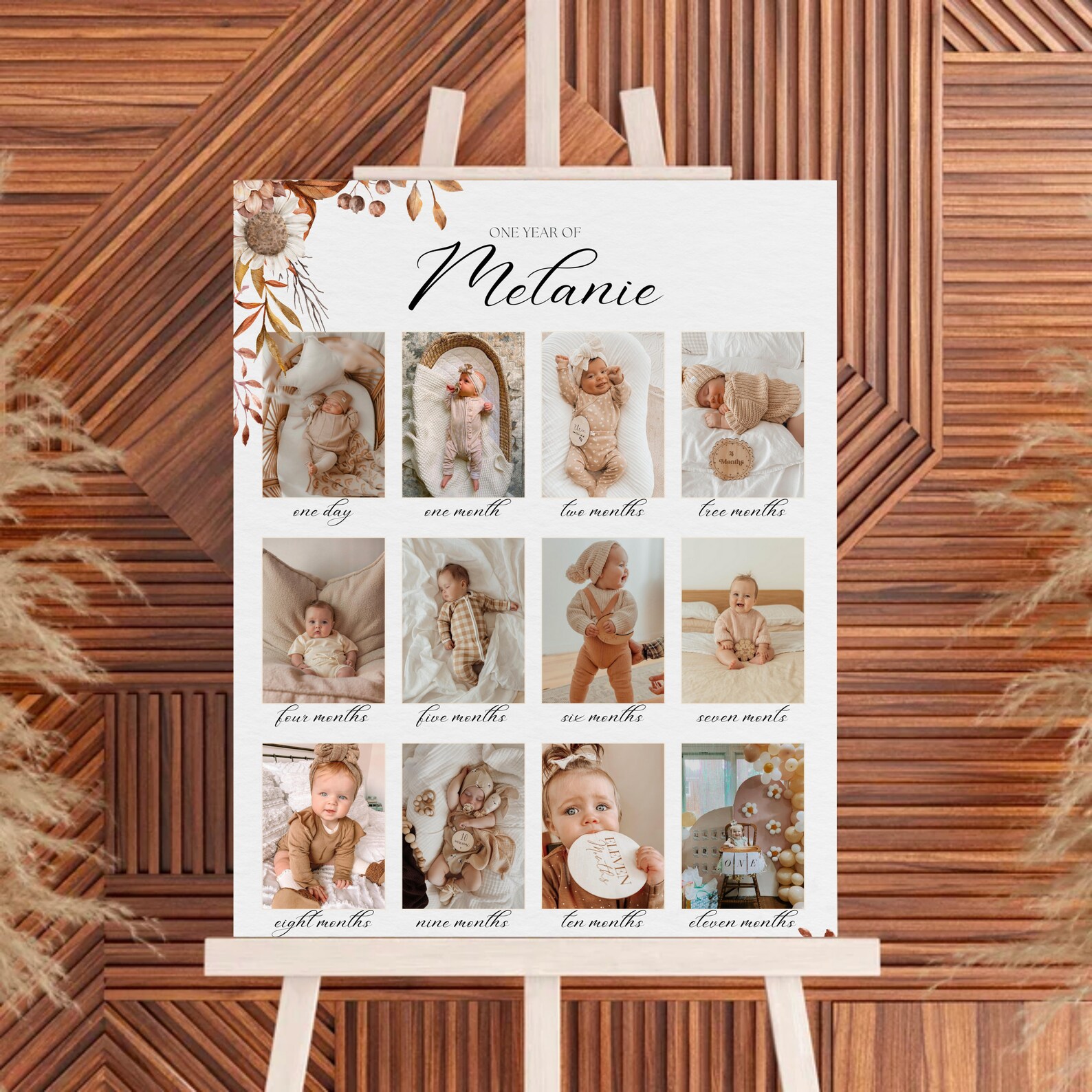 Baby's First Year Poster Canva Template 1st Birthday - Etsy