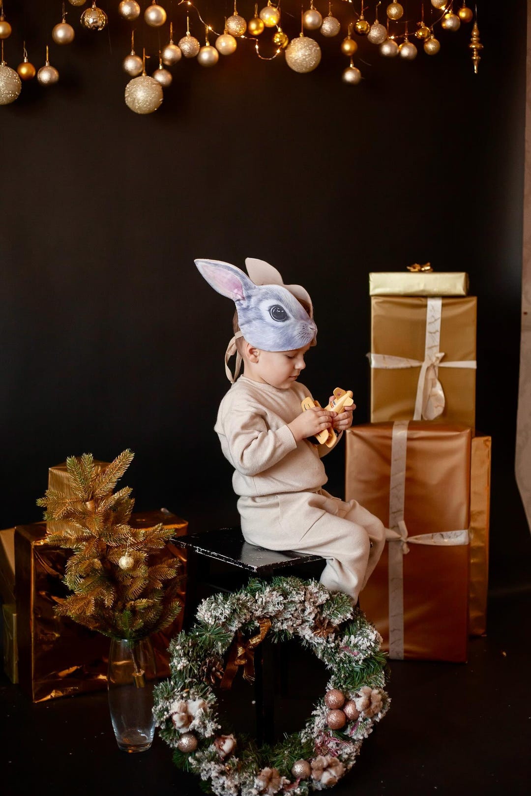 Animal Mask Textile Mask Rabbit Mask Halloween Mask Newborn Accessories ...