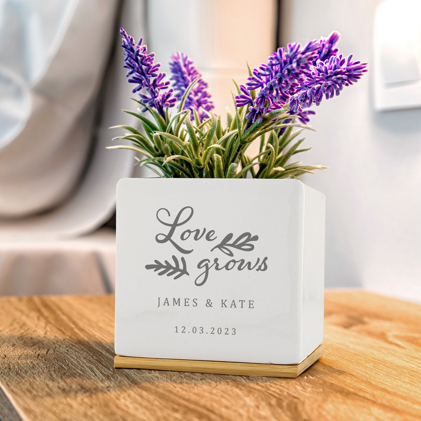 Personalised Planter Pot Wedding Gift Custom Name Date - Etsy