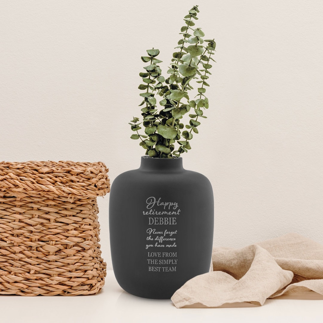 Engraved Retirement Flower Vase | Leaving Gift for Colleague, Co-worker ...