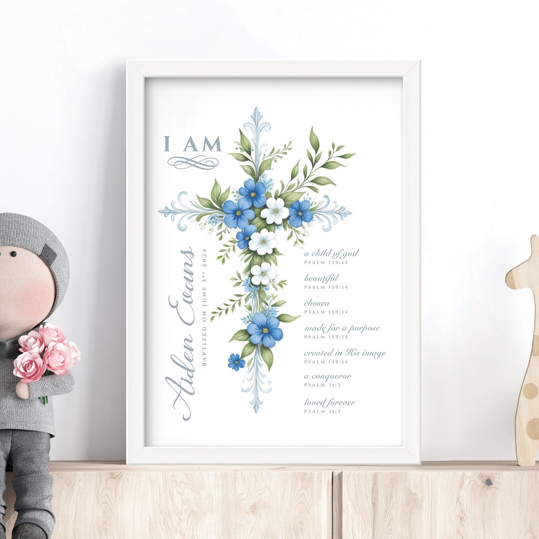 Baptism Gift Boy | Personalized Godchild Baptism Sign | Printed Baptism ...