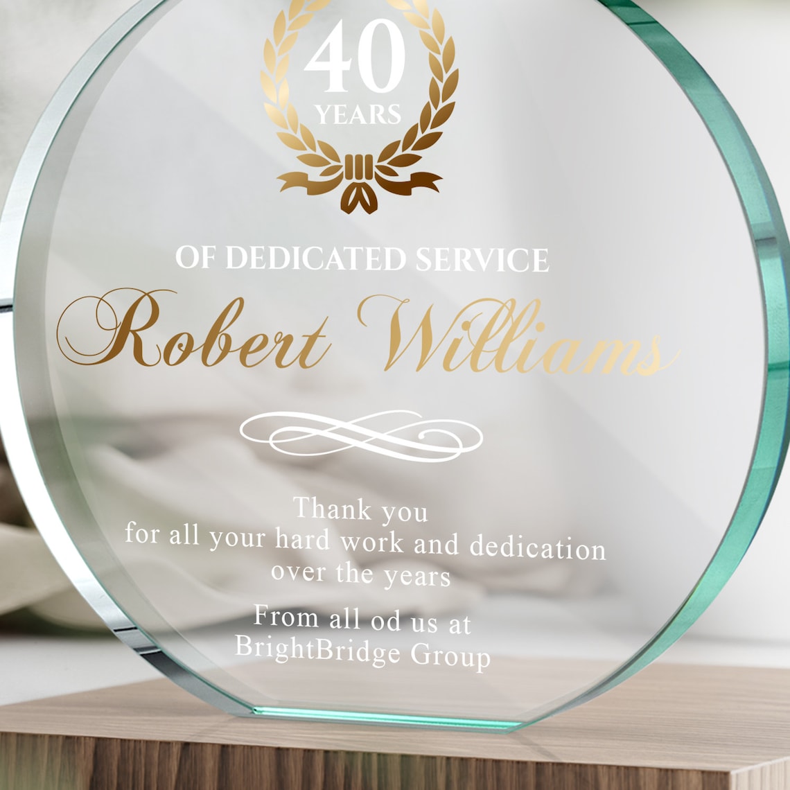 Personalized Employee Award With Logo | Achievement Award Trophy ...