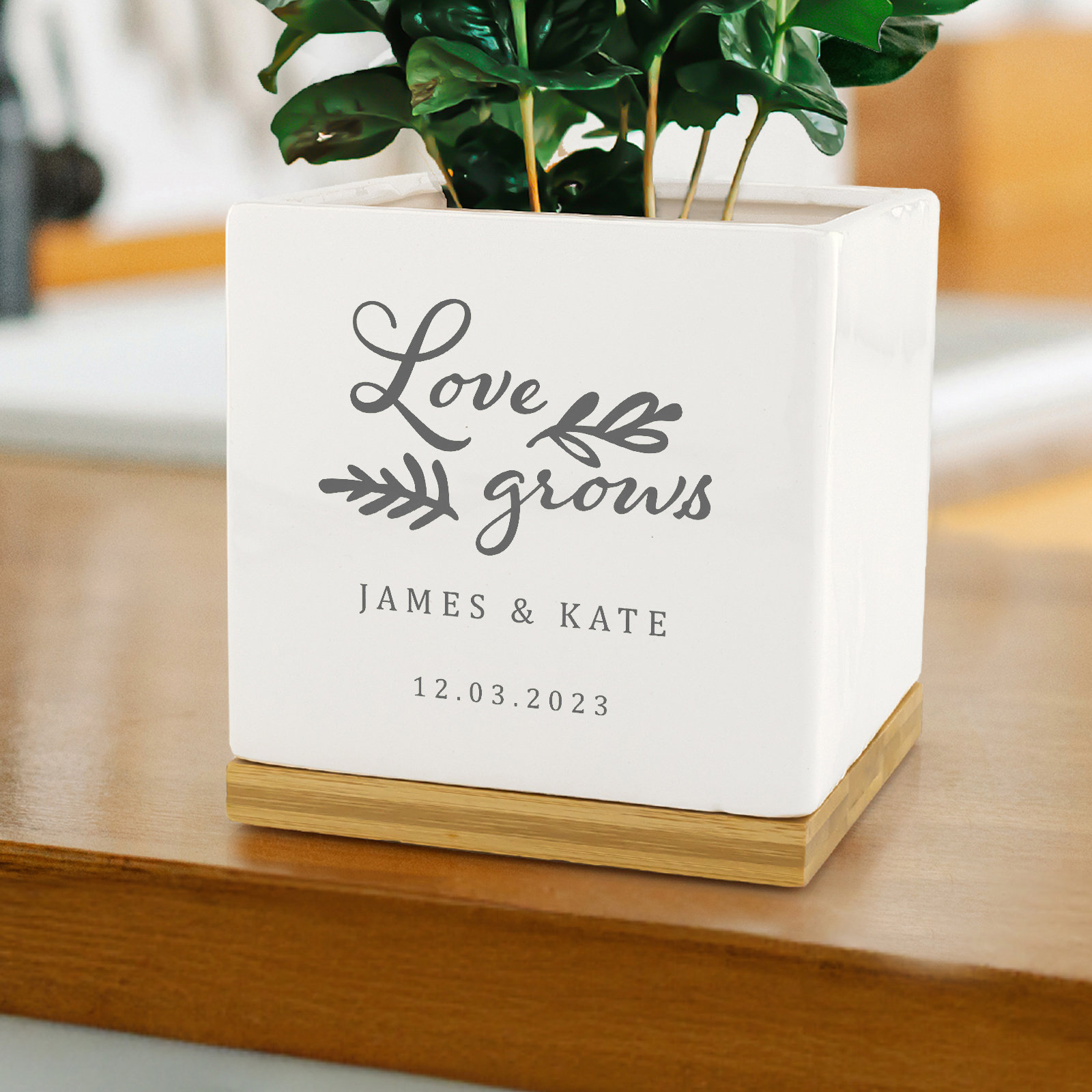 Personalised Planter Pot Wedding Gift Custom Name Date - Etsy
