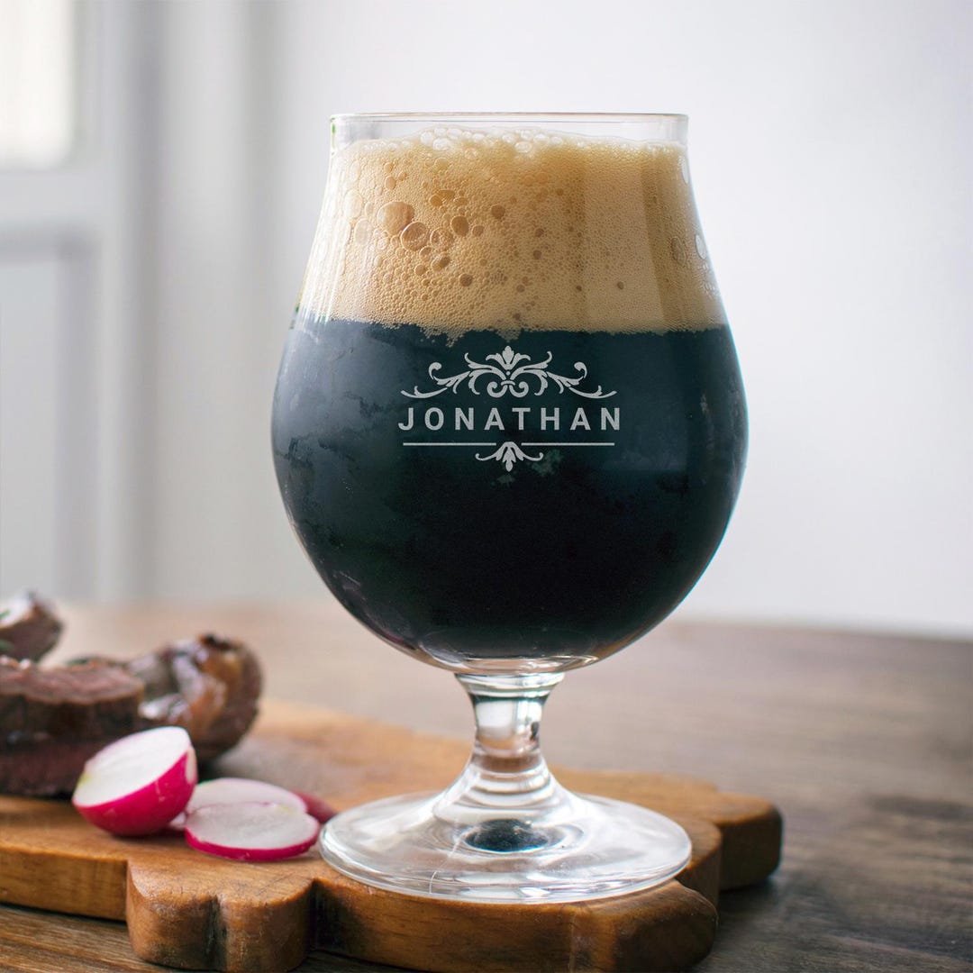 Elegant Personalized Beer Glass | Engraved Craft Ale Glass | Gift for ...
