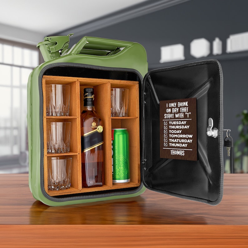Personalized Jerry Can Bar With Glasses Whiskey Gift Set for - Etsy