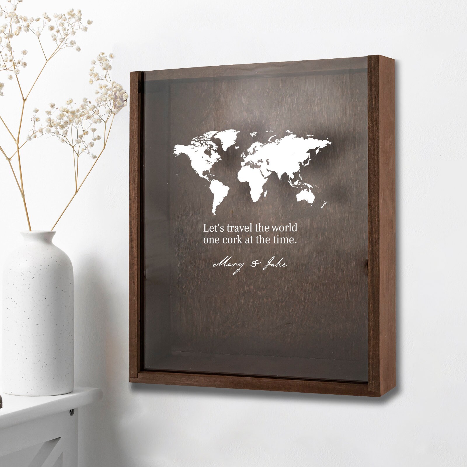 Custom Wine Cork Holder - World Map Sign - Travel Lover Gift - Etsy