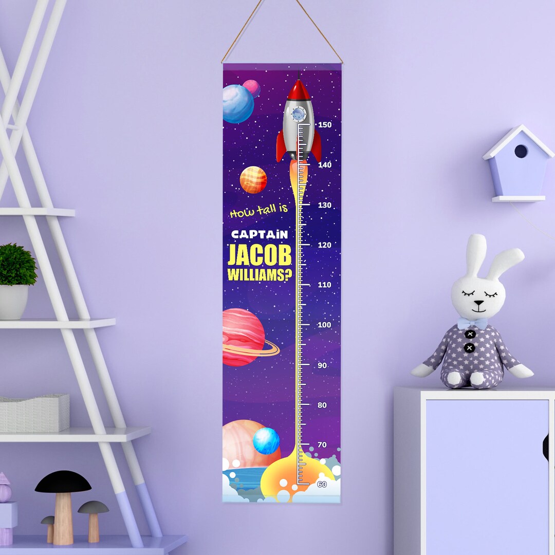 Personalised Rocket Height Chart | Custom Space Growth Chart | Child ...