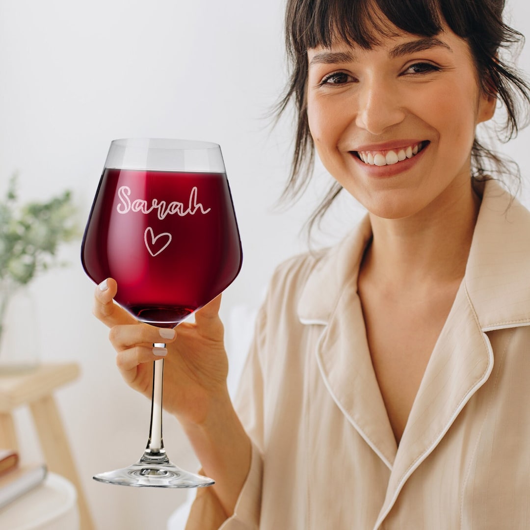 Engraved Wine Glass With Name Personalized XXL Wine Glass With Stem ...