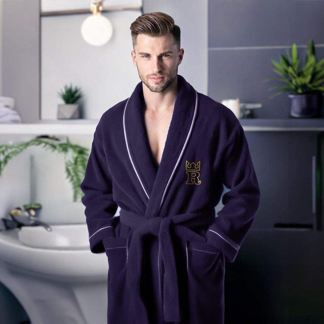 Luxury Fleece Hooded Robe for Men: Soft Plush Housecoat - Etsy