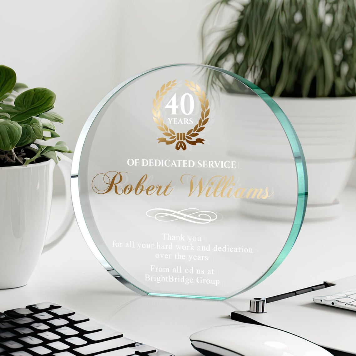 Personalized Employee Award With Logo | Achievement Award Trophy ...