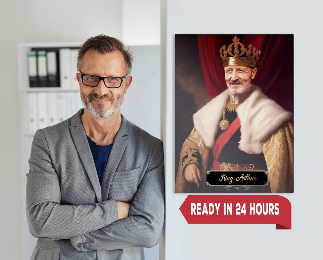 Custom Royal Portrait From Photo Personalized King Portraits Etsy