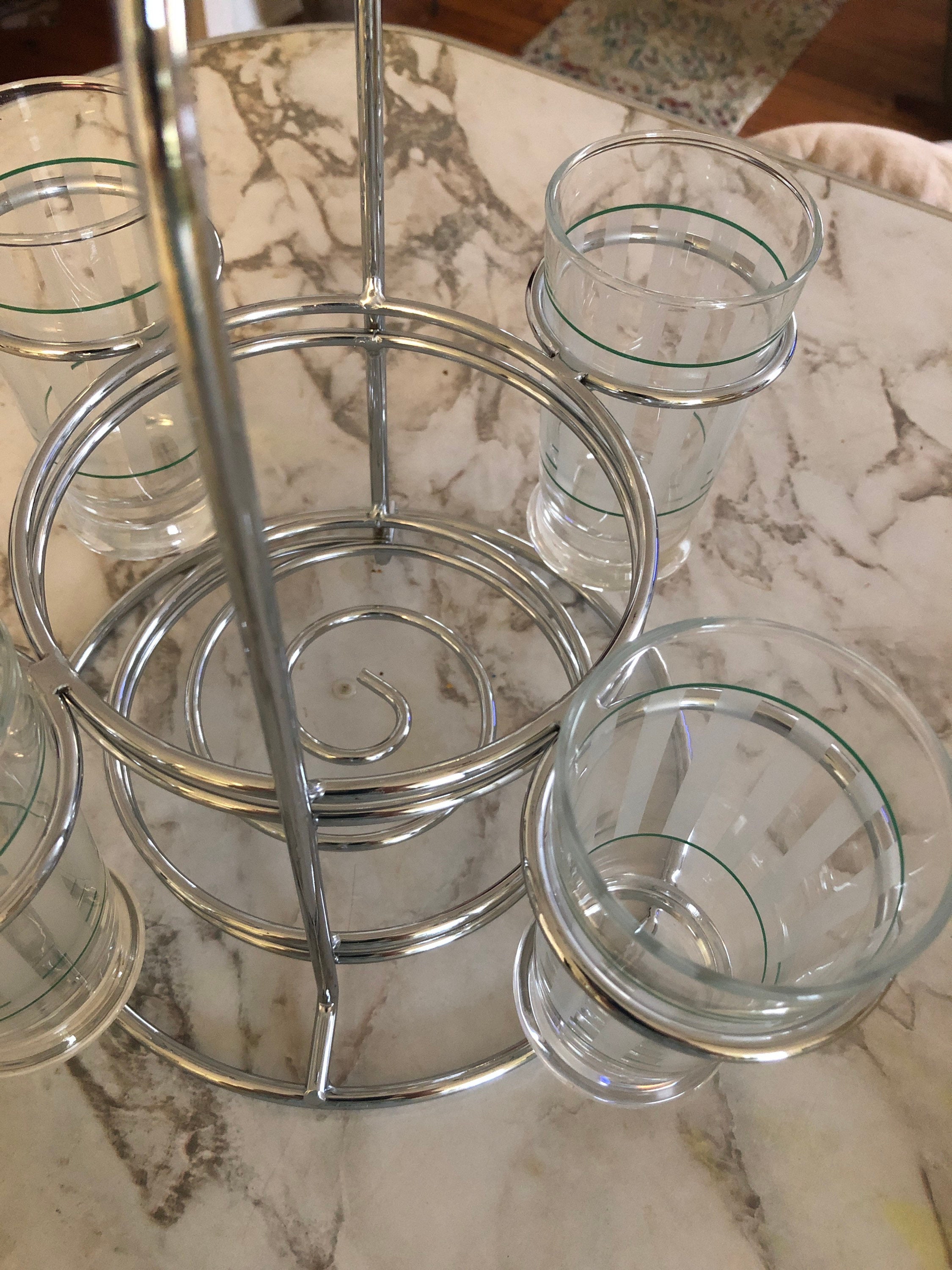 Carry 4 Peice Glass Holder With Room For Beverage or Ice | Etsy