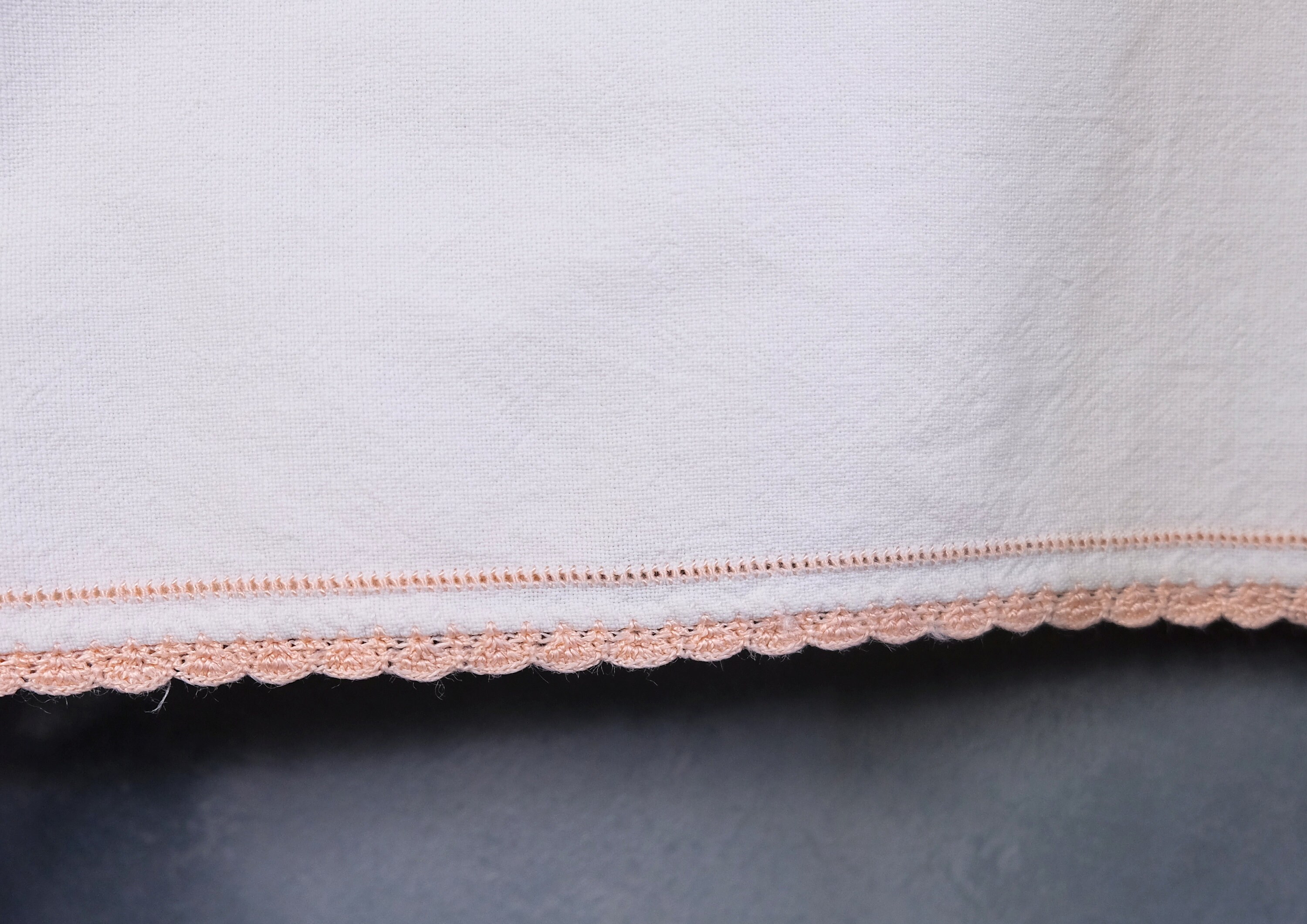 Bead and Lace Work Peach Color Lace Embroidery Pure Linen - Etsy