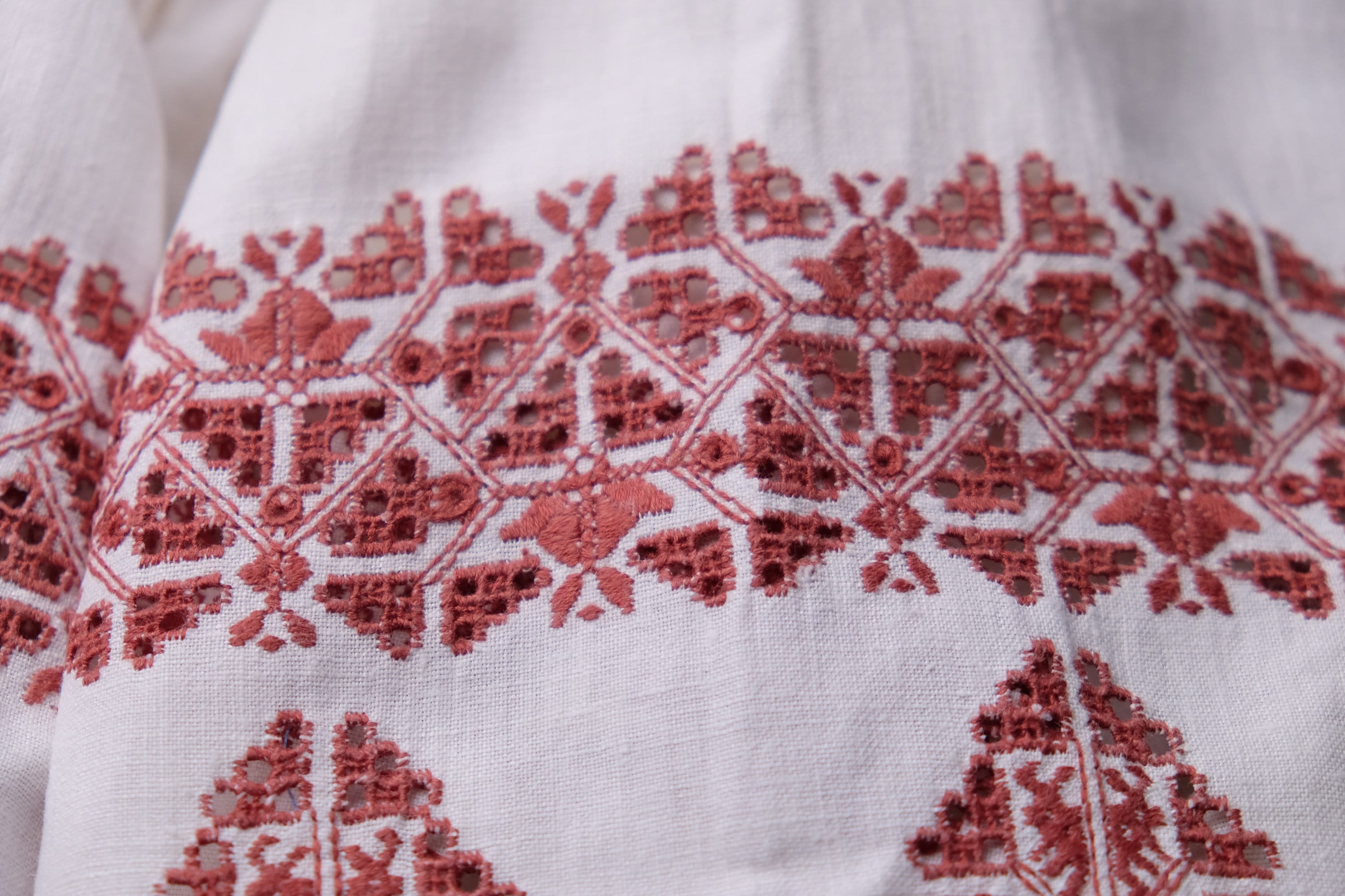 NATURAL DYE embroidery Oak embroidery Linen dress Original | Etsy