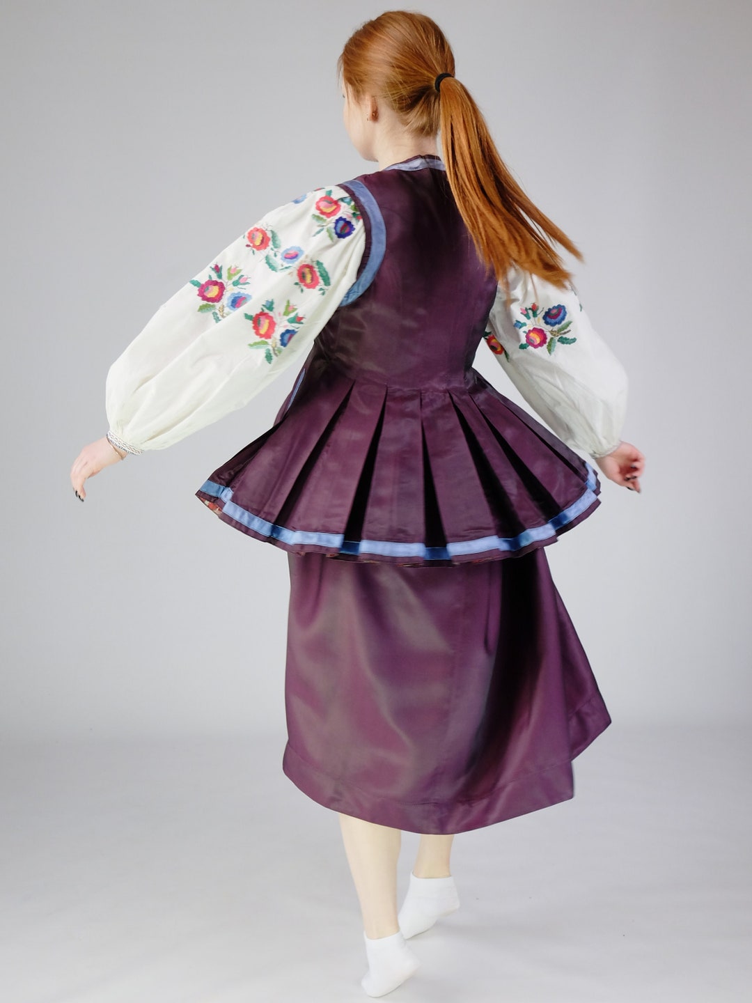 Antique Ukrainian Costume Set of Vest and Skirt Ukrainian Traditional ...