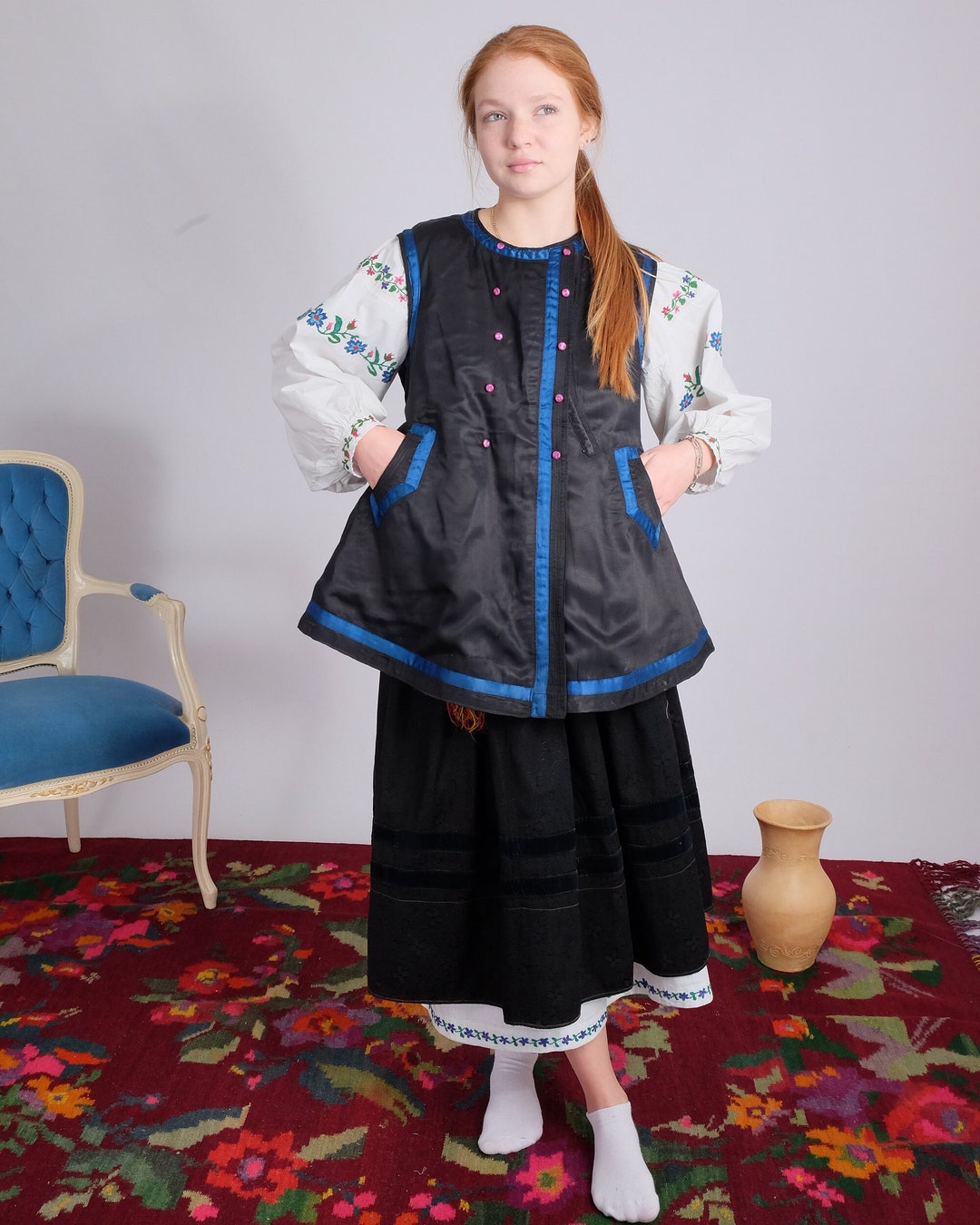 NO WORN Vest in a State of New Antique Vest Ukrainian Vest Very Nice ...
