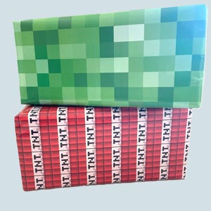 Minecraft Inspired Wrapping Paper/gift Wrap and Greeting Cards - Etsy