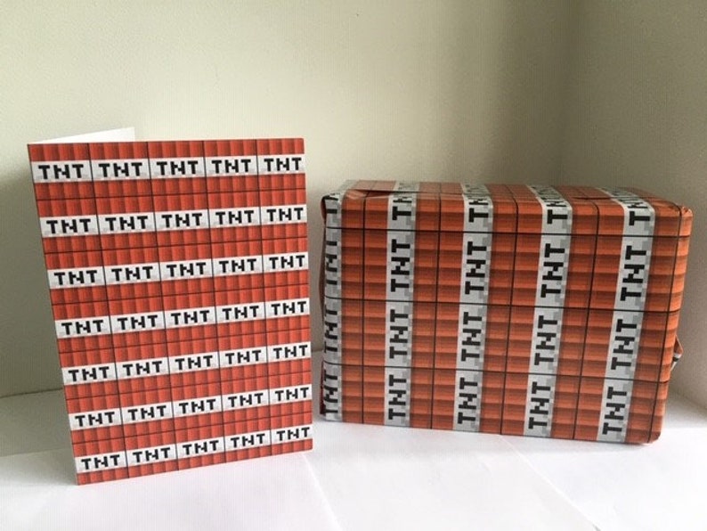 Minecraft Inspired Wrapping Paper/gift Wrap and Greeting Cards - Etsy