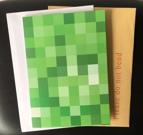 Minecraft Inspired Birthday Card / Greeting Card - Etsy
