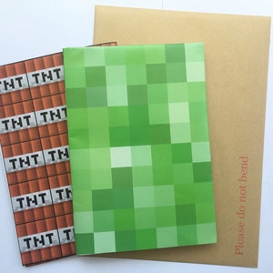 Minecraft Inspired Wrapping Paper/gift Wrap and Greeting Cards - Etsy