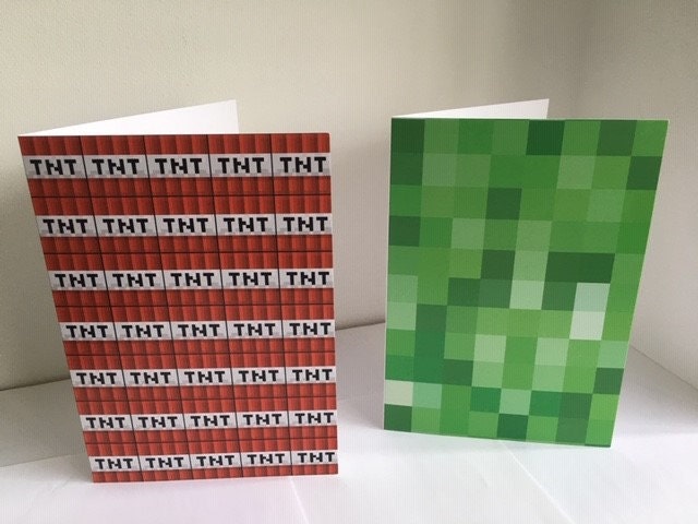 Minecraft Inspired Birthday Card / Greeting Card | Etsy