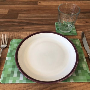 Minecraft Creeper Inspired Gift - Place Mat or Mouse Mat and Coaster ...
