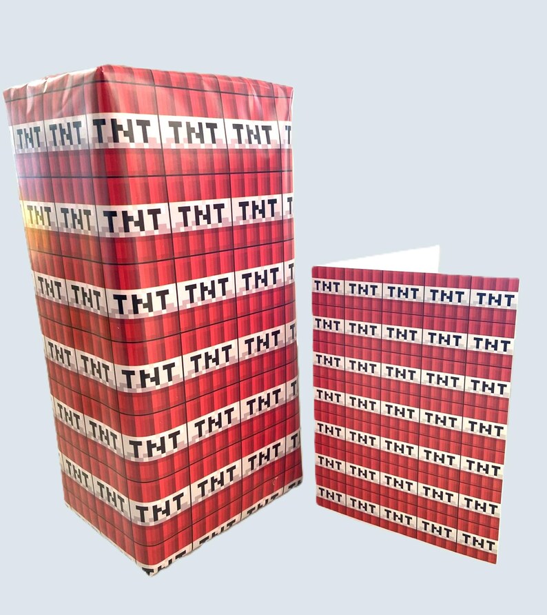 Minecraft Inspired Wrapping Paper/gift Wrap and Greeting Cards - Etsy