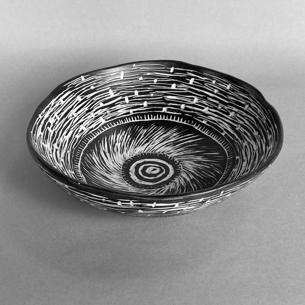 Carved Pottery Bowl - Etsy