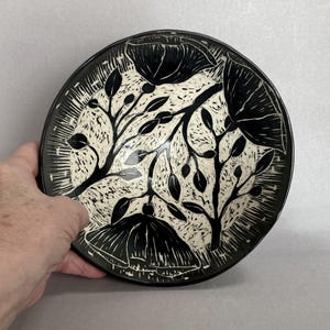 Sgraffito Bowl With Three Big Poppies and New Poppy Buds - Etsy