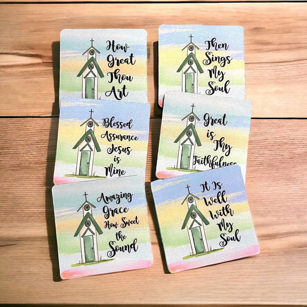 Church Hymn Coasters - Singles or Mix and Match Sets - Inspirational ...