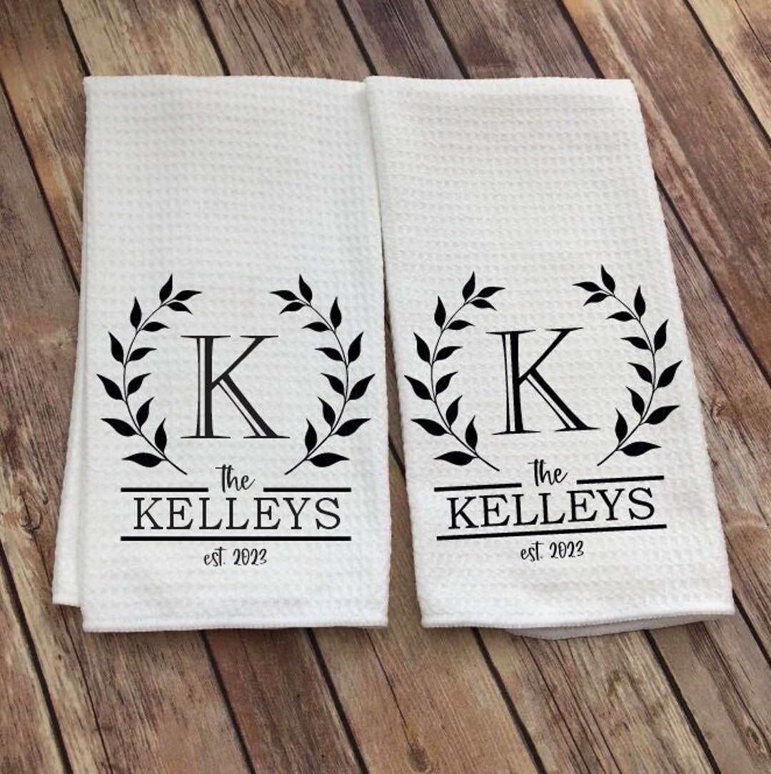 Couple Name Dish Towel Family Name Established Year Kitchen Towel ...