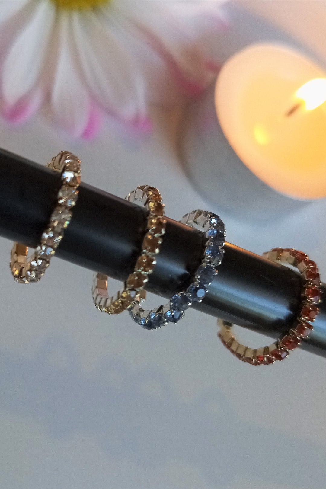 Crystal Stretch PINKY Ring - Etsy