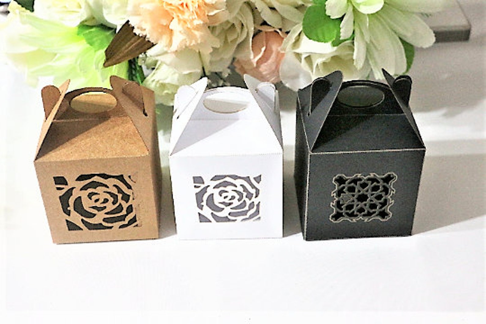 10 PIECE patterned Cardboard box Baby Shower favor box | Etsy