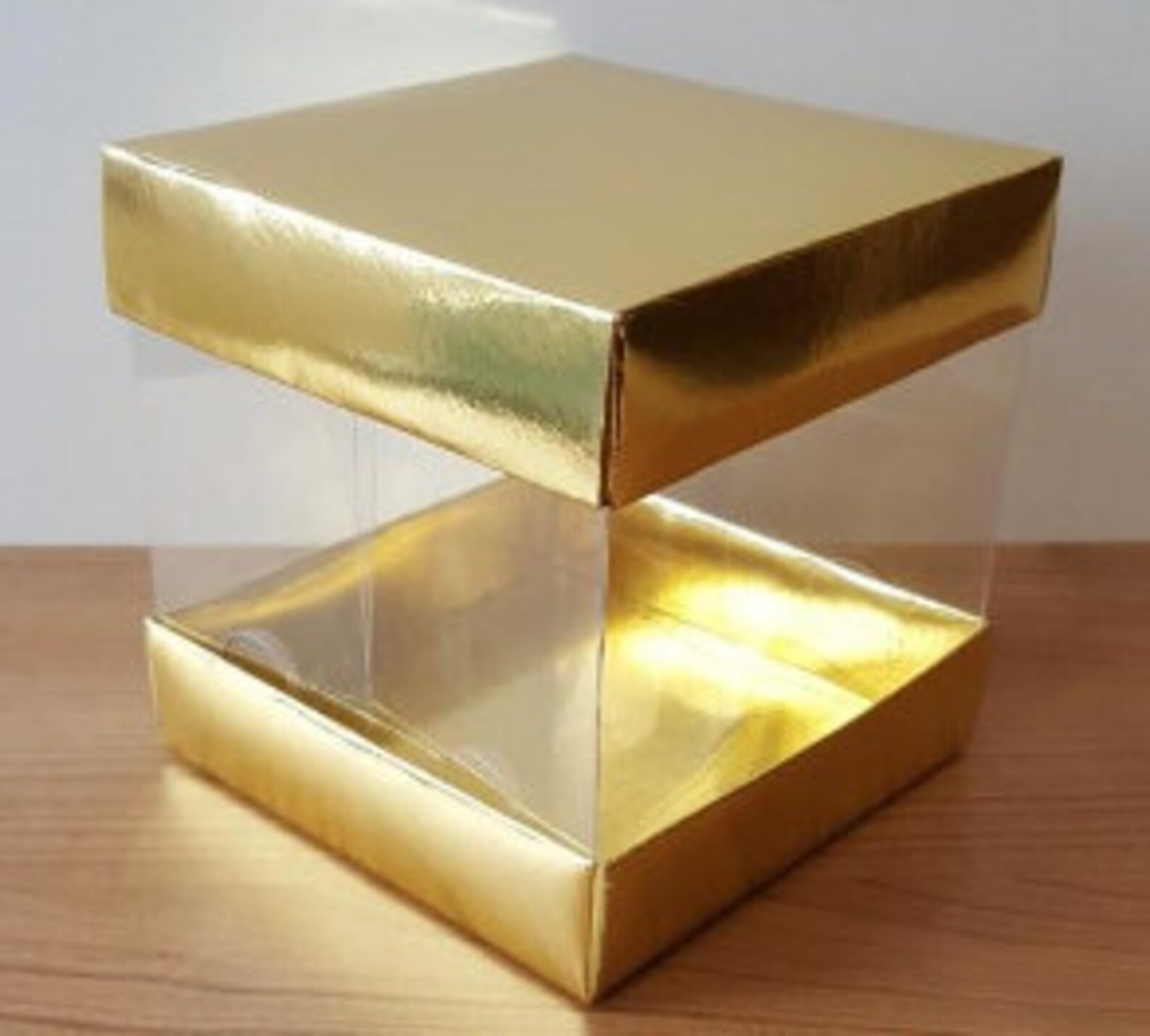 Folding Disassembled Box Double Lid, Clear Cardboard Box 4.7''X4.7''X4 ...