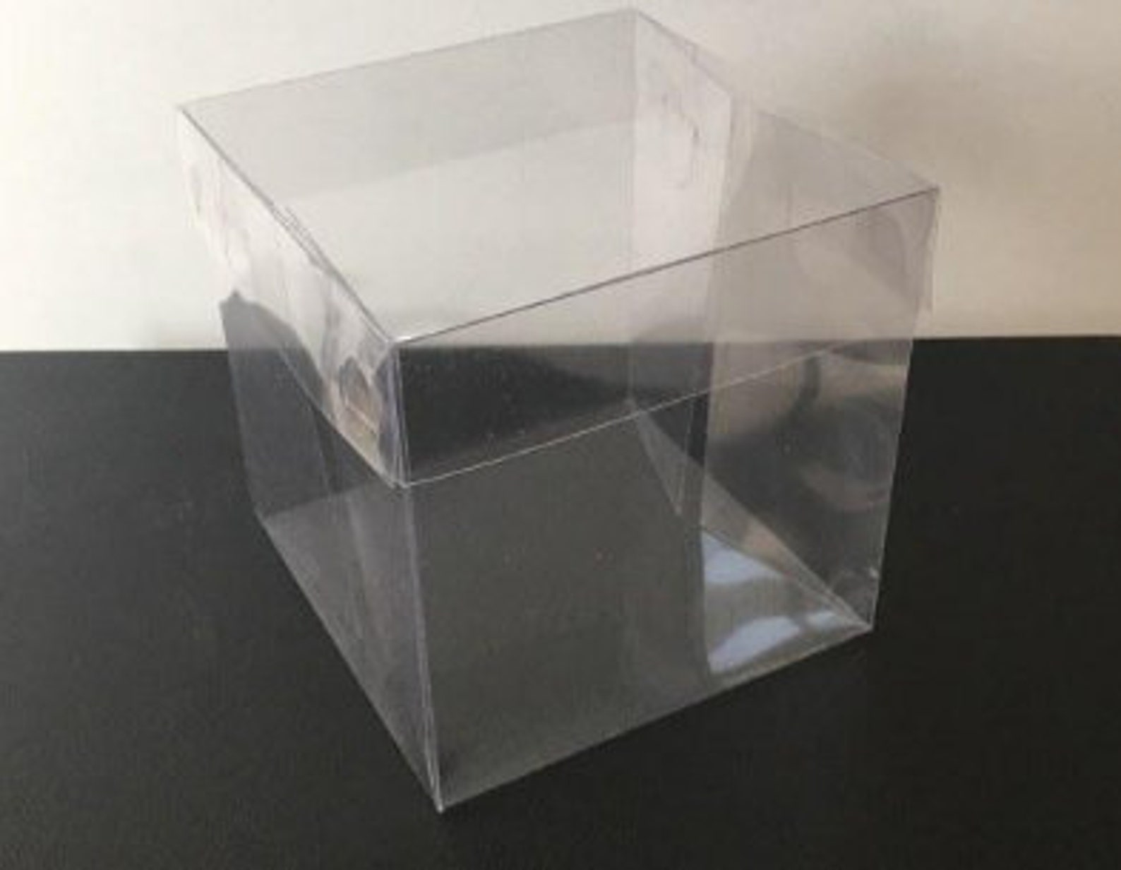 Folding Disassembled Box Double Lid, Clear Cardboard Box 4.7''X4.7''X4 ...
