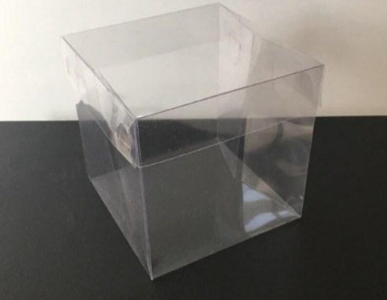 Folding Disassembled Box Double Lid, Clear Cardboard Box 4.7''X4.7''X4 ...