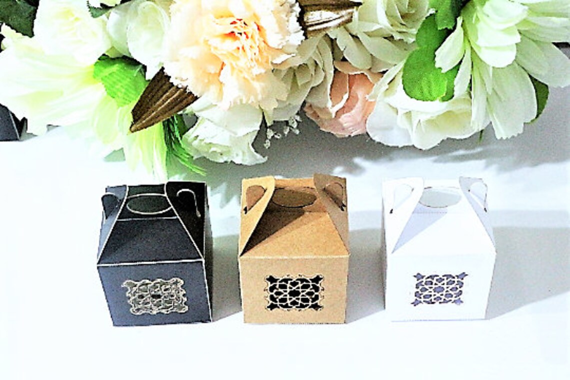 10 PIECE Patterned Cardboard Box Baby Shower Favor Box, Cardboard Box ...